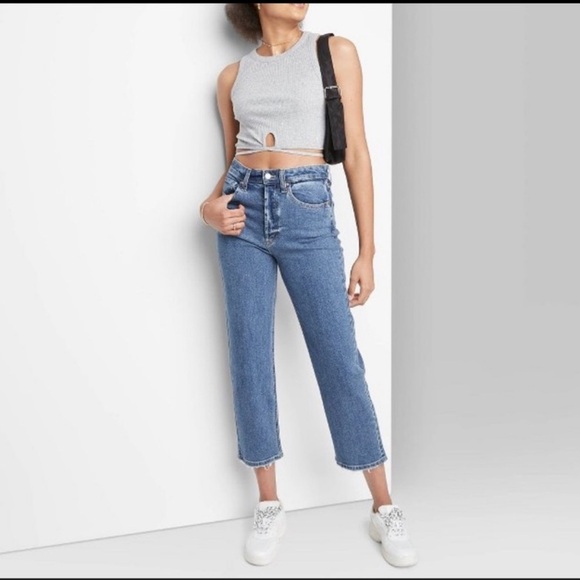 wild fable | Jeans | Wild Fable Highest Rise Straight Cropped Blue ...
